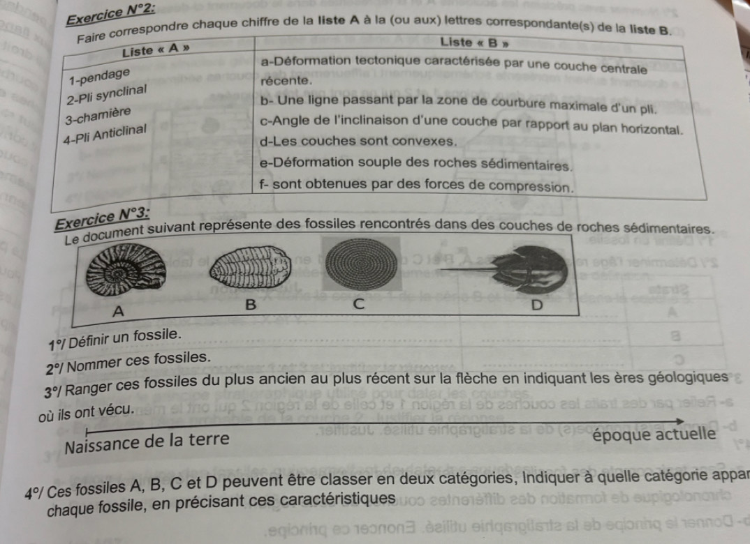 Risolto:Exercice N° 2: chaque chiffre de la liste A à la (ou aux ...