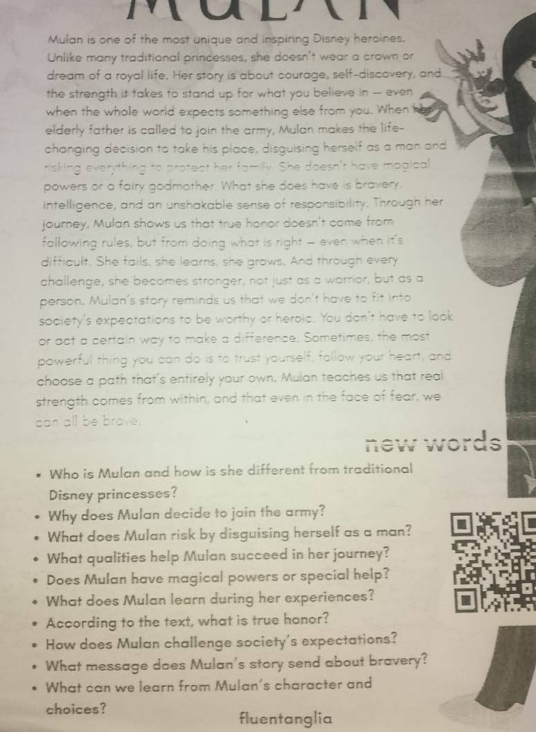 Resuelto:Mulan is one of the most unique and inspiring Disney heroines ...