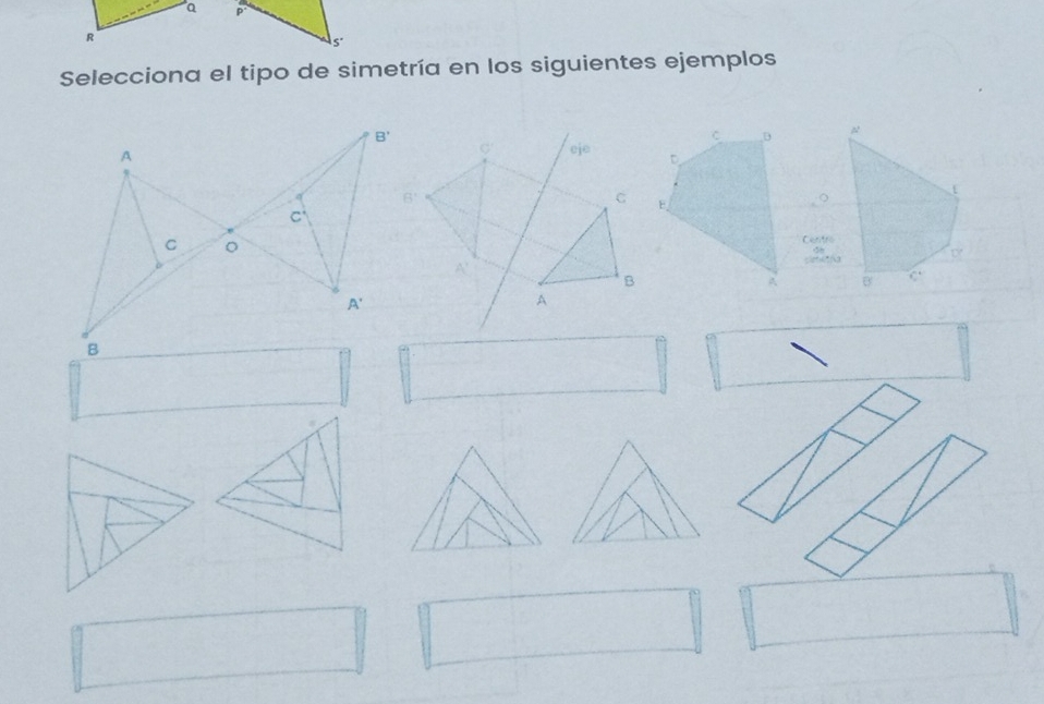 Resuelto:a R Selecciona el tipo de simetría en los siguientes ejemplos ...