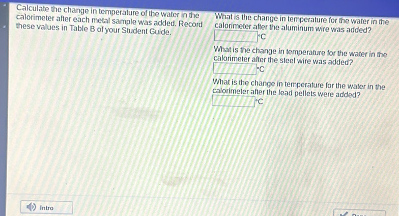 Solved: Calculate the change in temperature of the water in the ...