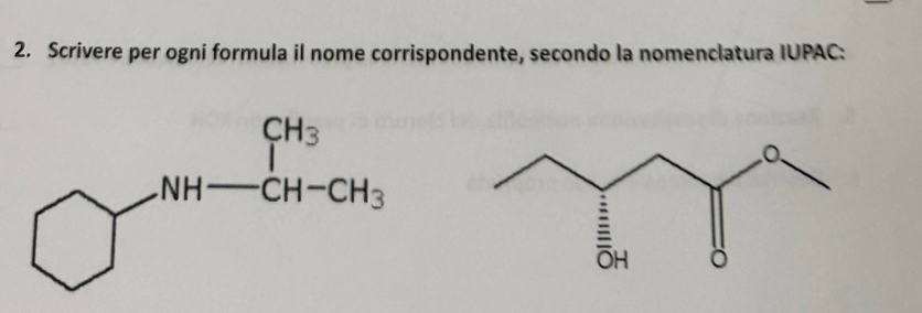 Risolto:Scrivere per ogni formula il nome corrispondente, secondo la ...