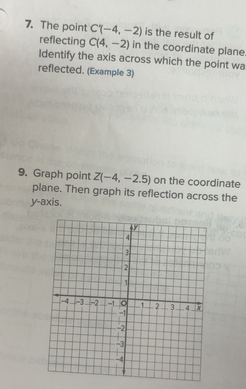 Solved: The point C'(-4,-2) is the result of reflecting C(4,-2) in the ...