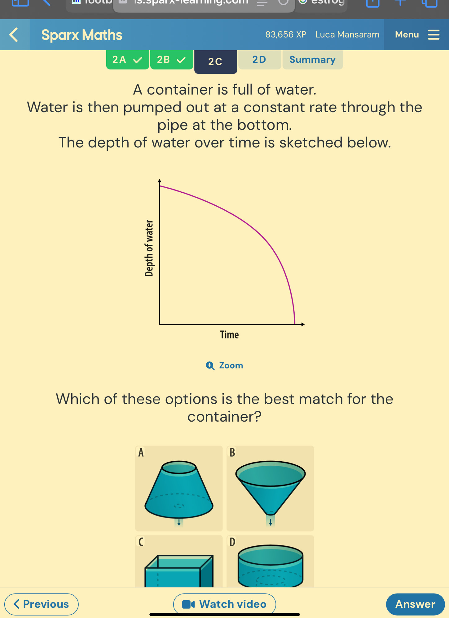 Solved: Sparx Maths 83,656 XP Luca Mansaram Menu 2A 2B 2C 2D Summary A ...