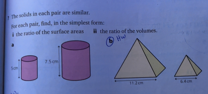 Gelöst:The solids in each pair are similar. For each pair, find, in the ...
