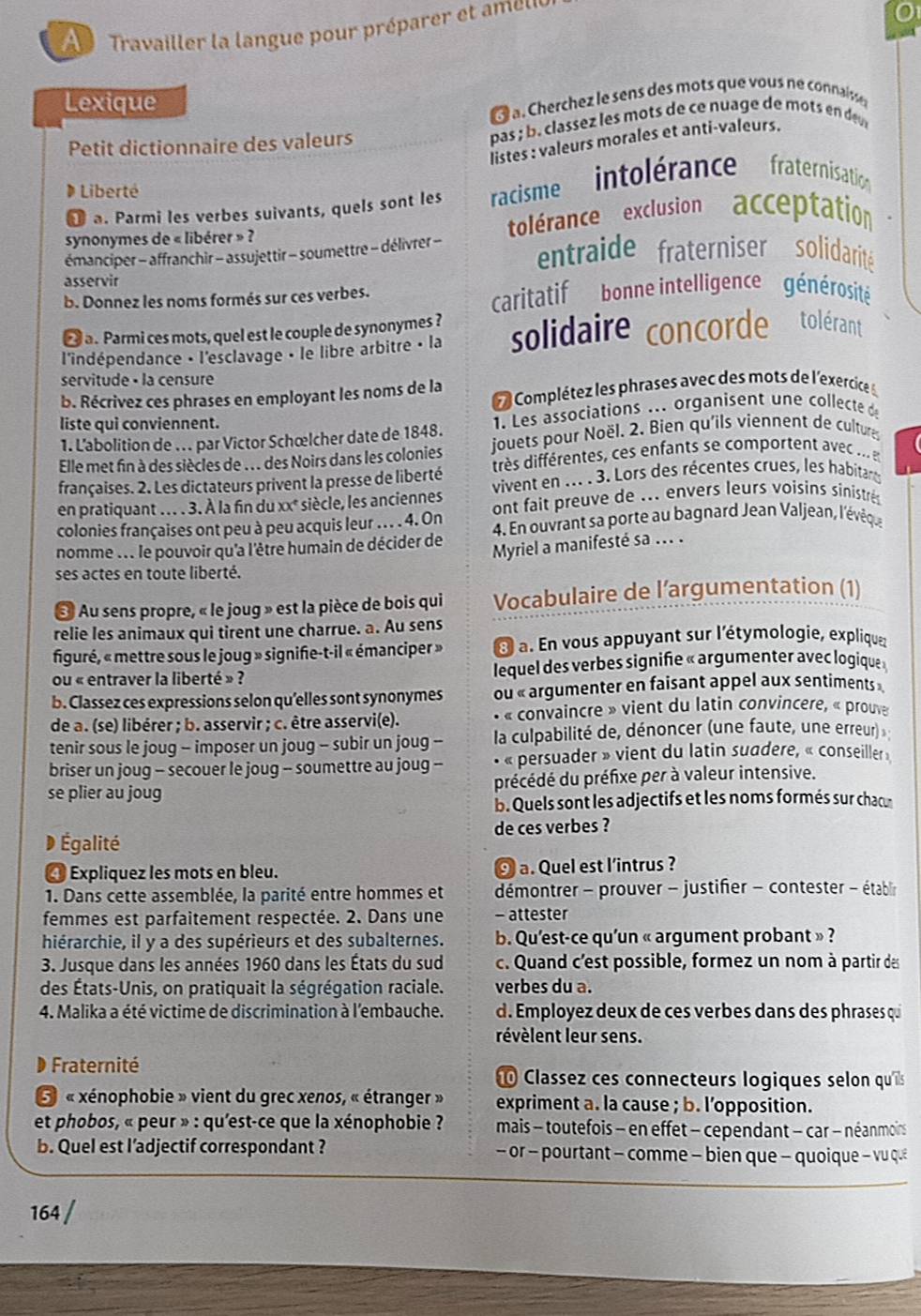Résolu :A Travailler la langue pour préparer et ameu Lexique a ...