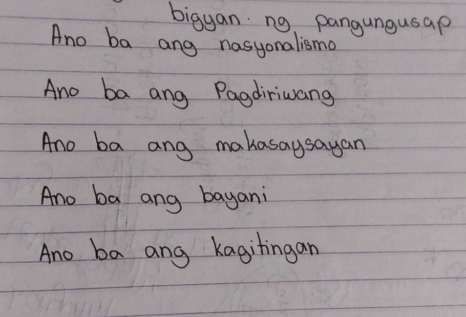 Solved: bigyan ng, pangungusap Ano ba ang nasyonalisma Ano ba ang ...