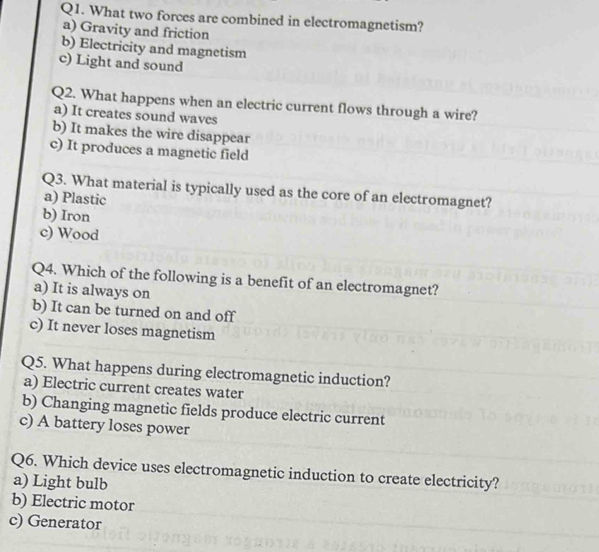 Solved: What two forces are combined in electromagnetism? a) Gravity ...