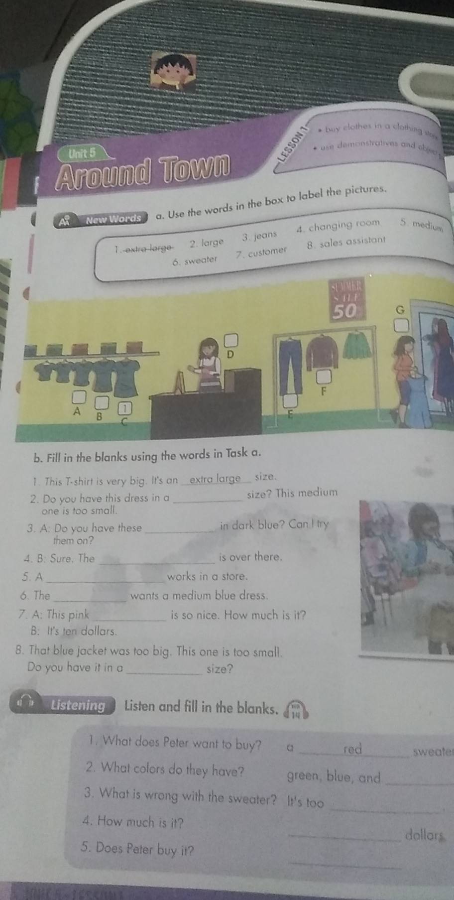 Giải quyết:buy clothes in a clothing so Unit 5 ∞ * use demonstratives ...