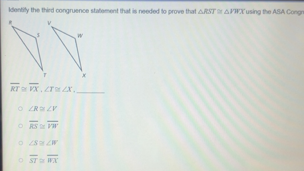 Solved: Identify the third congruence statement that is needed to prove ...