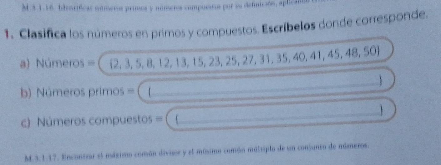 Resuelto:3.1.16, Identificar números primos y números compuestos por su ...