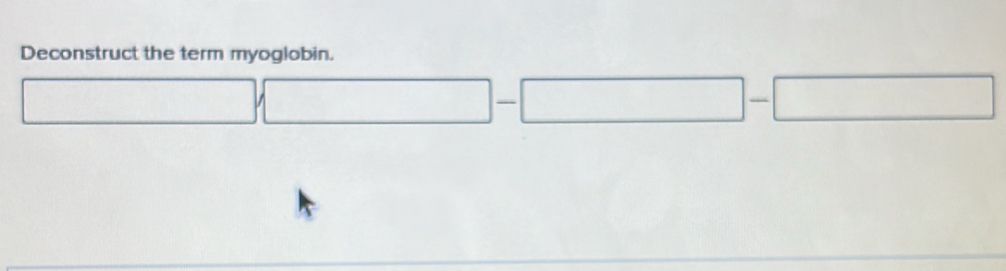 Solved: Deconstruct the term myoglobin. |-| |-| [Biology]