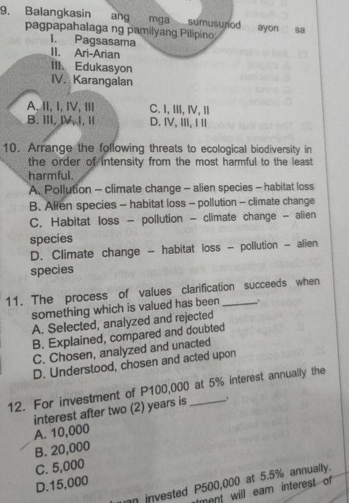 Solved: Balangkasin an mga sumusunod ayon sa pagpapahalaga ng pamilyang ...