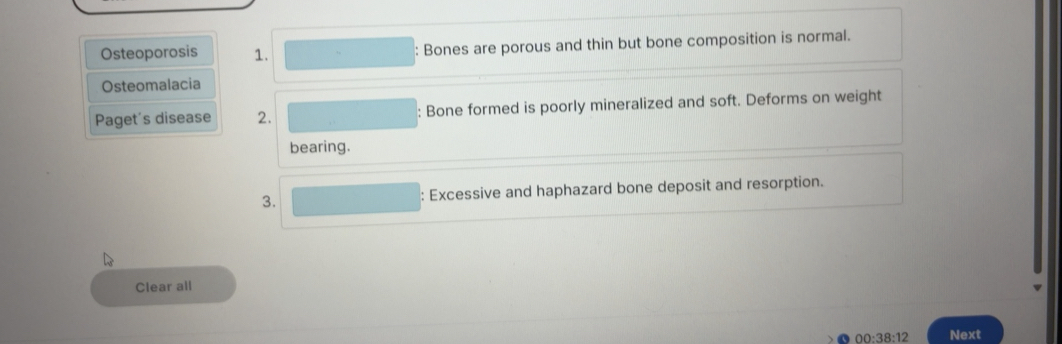 Solved: Osteoporosis 1. : Bones are porous and thin but bone ...