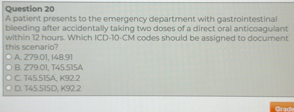Solved: A patient presents to the emergency department with ...