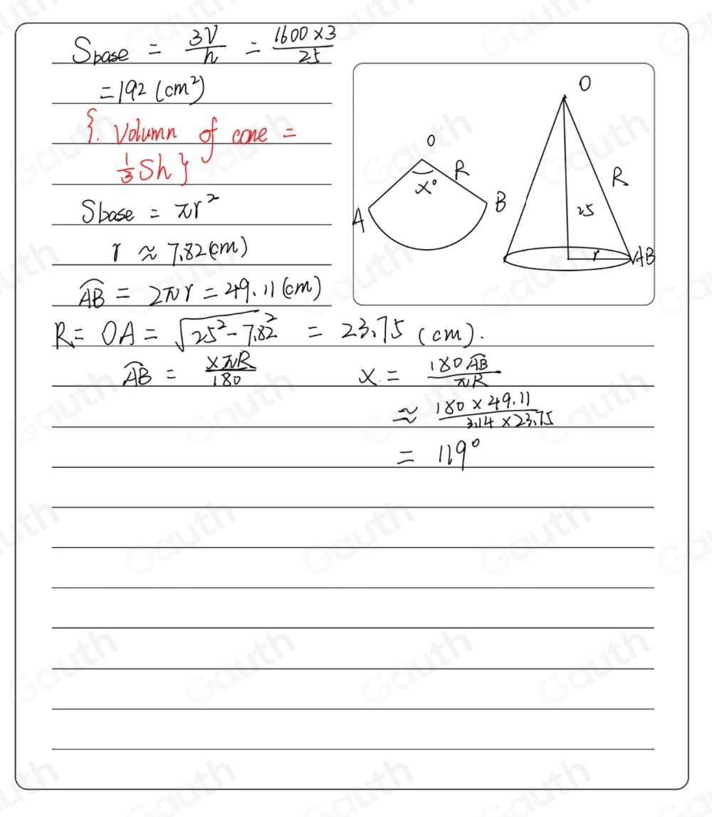 Solved: Here is a sector, AOB, of a circle with centre O and angle AOB ...