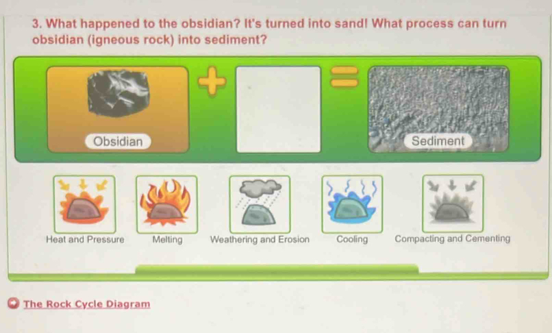 Solved: What happened to the obsidian? It's turned into sand! What ...