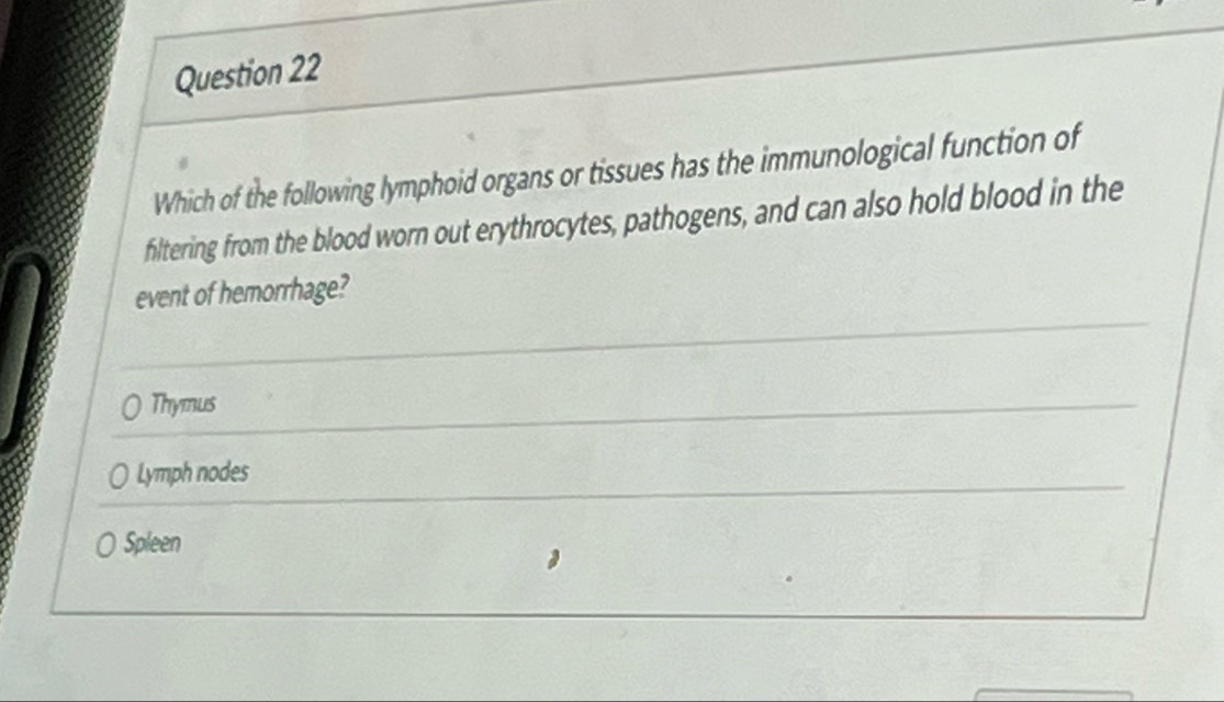 Solved: Which of the following lymphoid organs or tissues has the ...