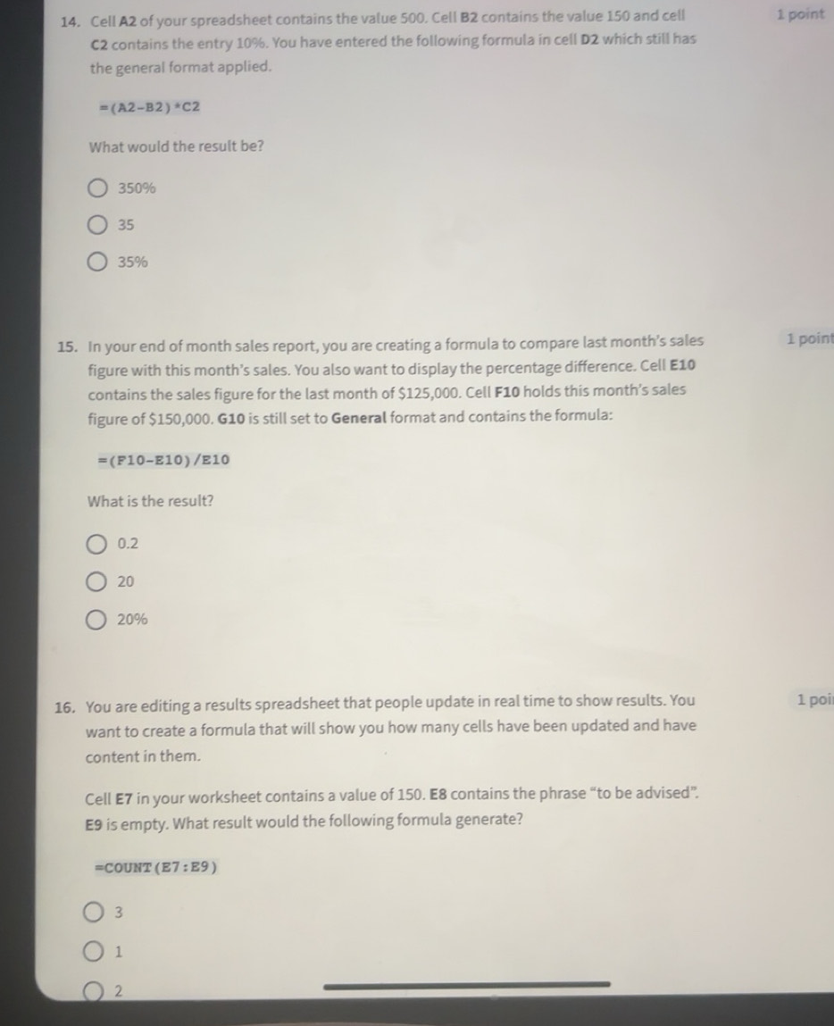 Solved: Cell A2 of your spreadsheet contains the value 500. Cell B2 ...