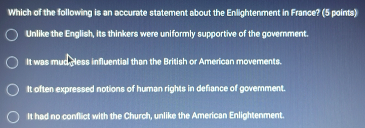 Solved: Which of the following is an accurate statement about the ...