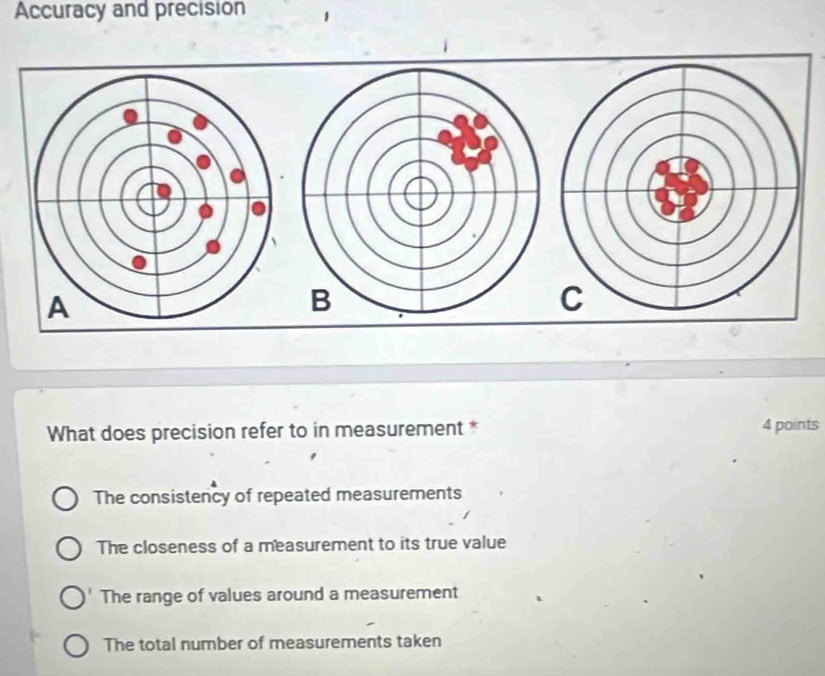 Solved: Accuracy and precision What does precision refer to in ...