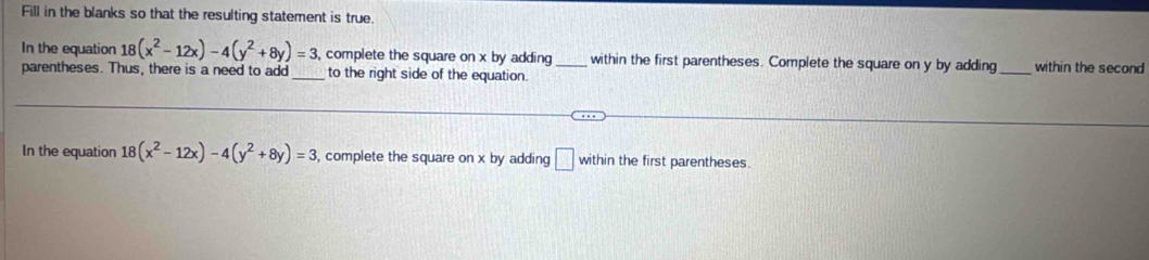 Solved: Fill in the blanks so that the resulting statement is true. In ...