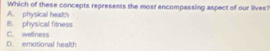 Solved: Which of these concepts represents the most encompassing aspect ...