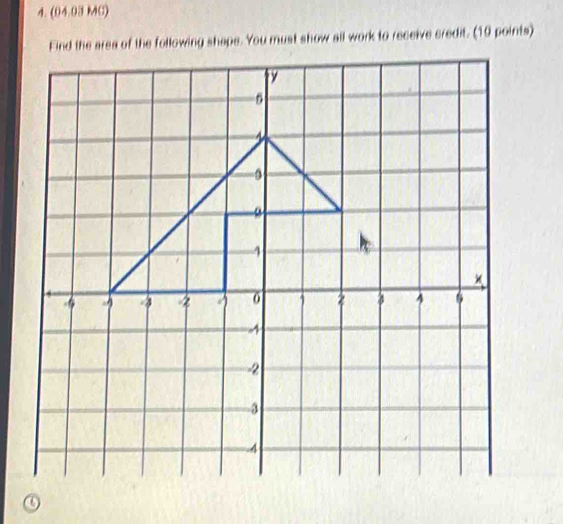 Solved: (04.03 MC) Find the area of the following shape. You must show ...