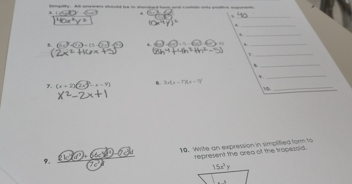 Solved: Simplify. All answers should be in standard form and contain ...