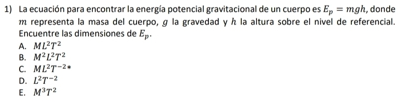 Resuelto:La ecuación para encontrar la energía potencial gravitacional ...