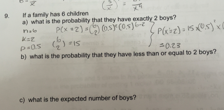 Solved: If a family has 6 children a) what is the probability that they ...