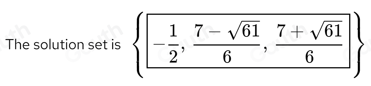 Solved: Solve the given polynomial equation. Use the Rational Zero ...