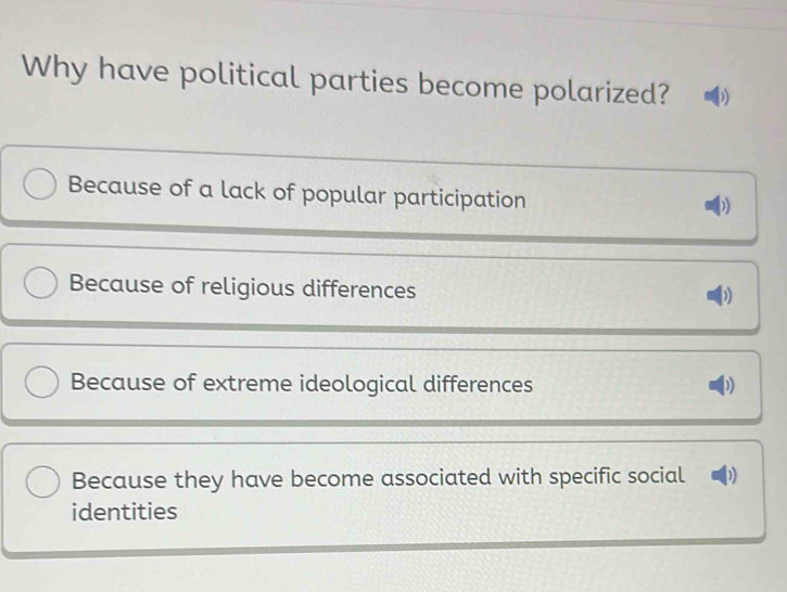 Solved: Why have political parties become polarized? Because of a lack ...