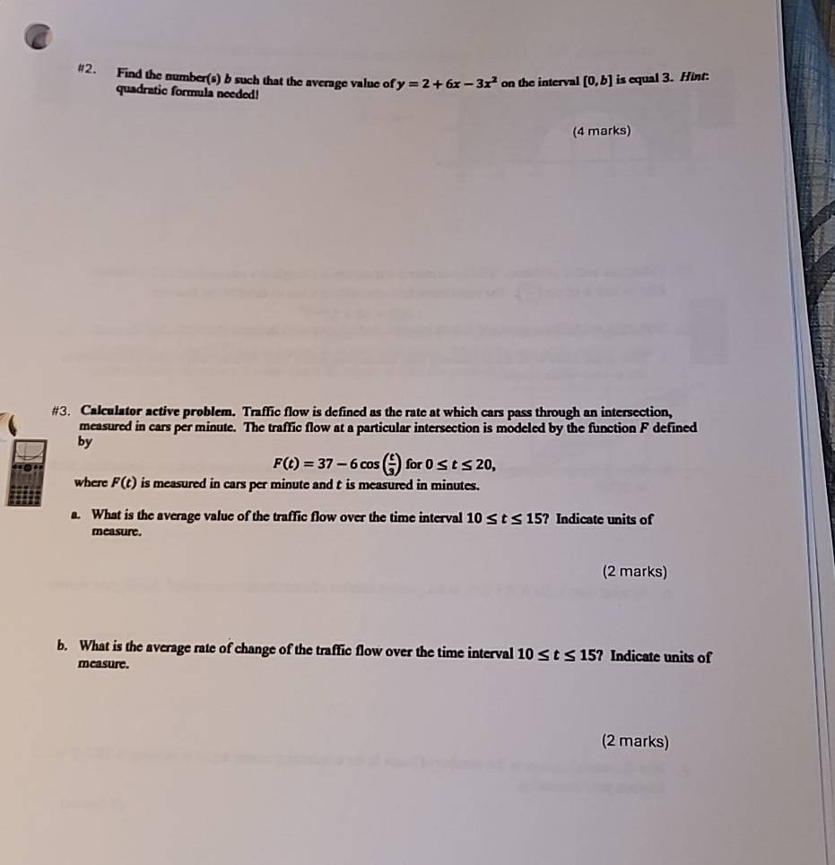 Solved: #2. Find the number(s) b such that the average value of y=2+6x ...