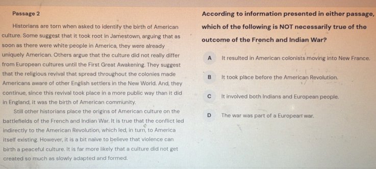 Solved: Passage 2 According to information presented in either passage ...