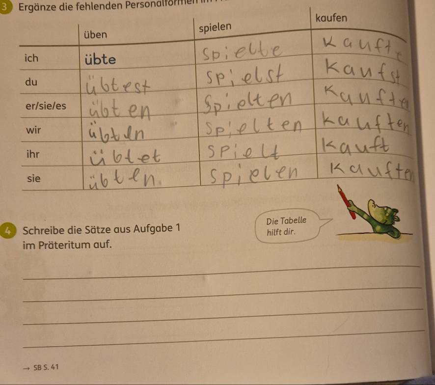Gelöst:Ergänze die fehlenden Personalforme 4 Schreibe die Sätze aus ...