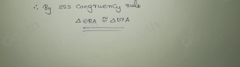 Solved: Study the given figure. Is Delta ERA≌ Delta DYA ? Daes the ...