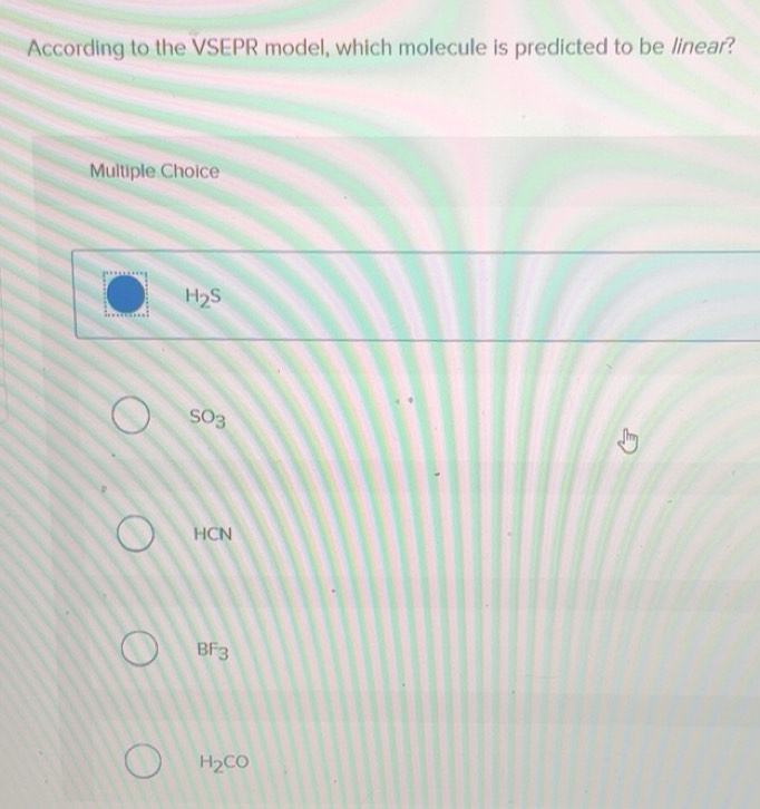 Solved: According to the VSEPR model, which molecule is predicted to be ...