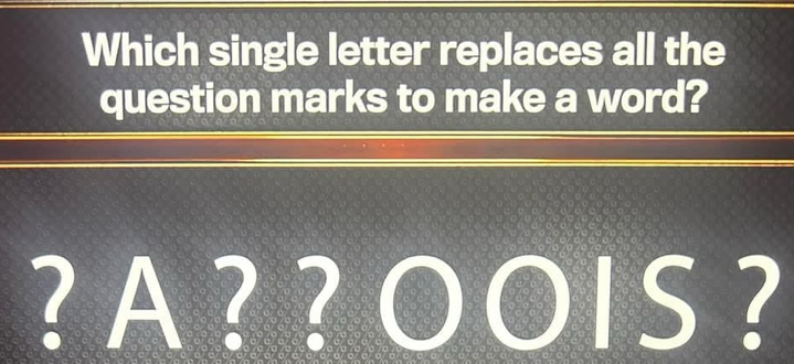 Solved: Which single letter replaces all the question marks to make a ...