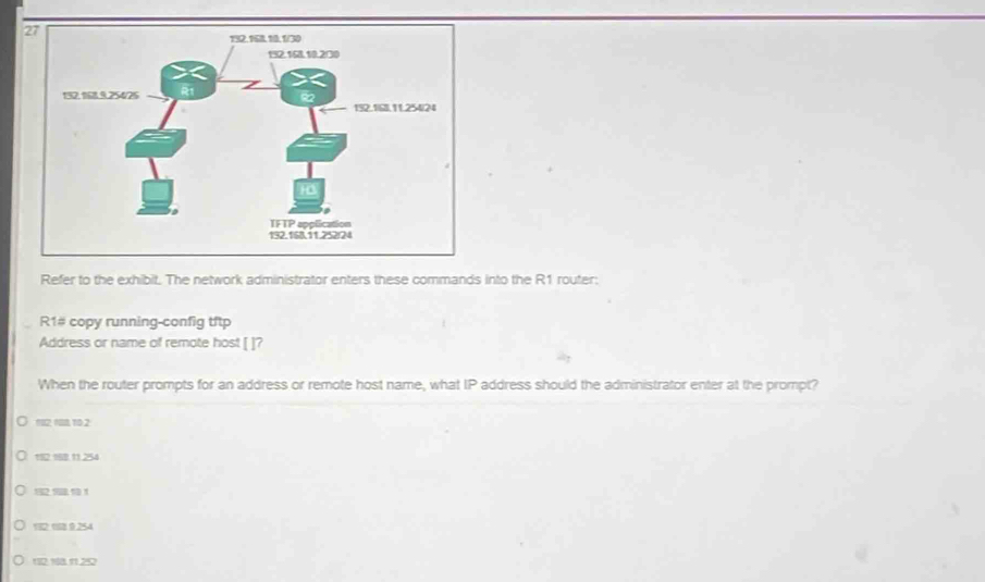 Solved Refer To The Exhibit The Network Administrator Enters These Commands Into The R1 Router