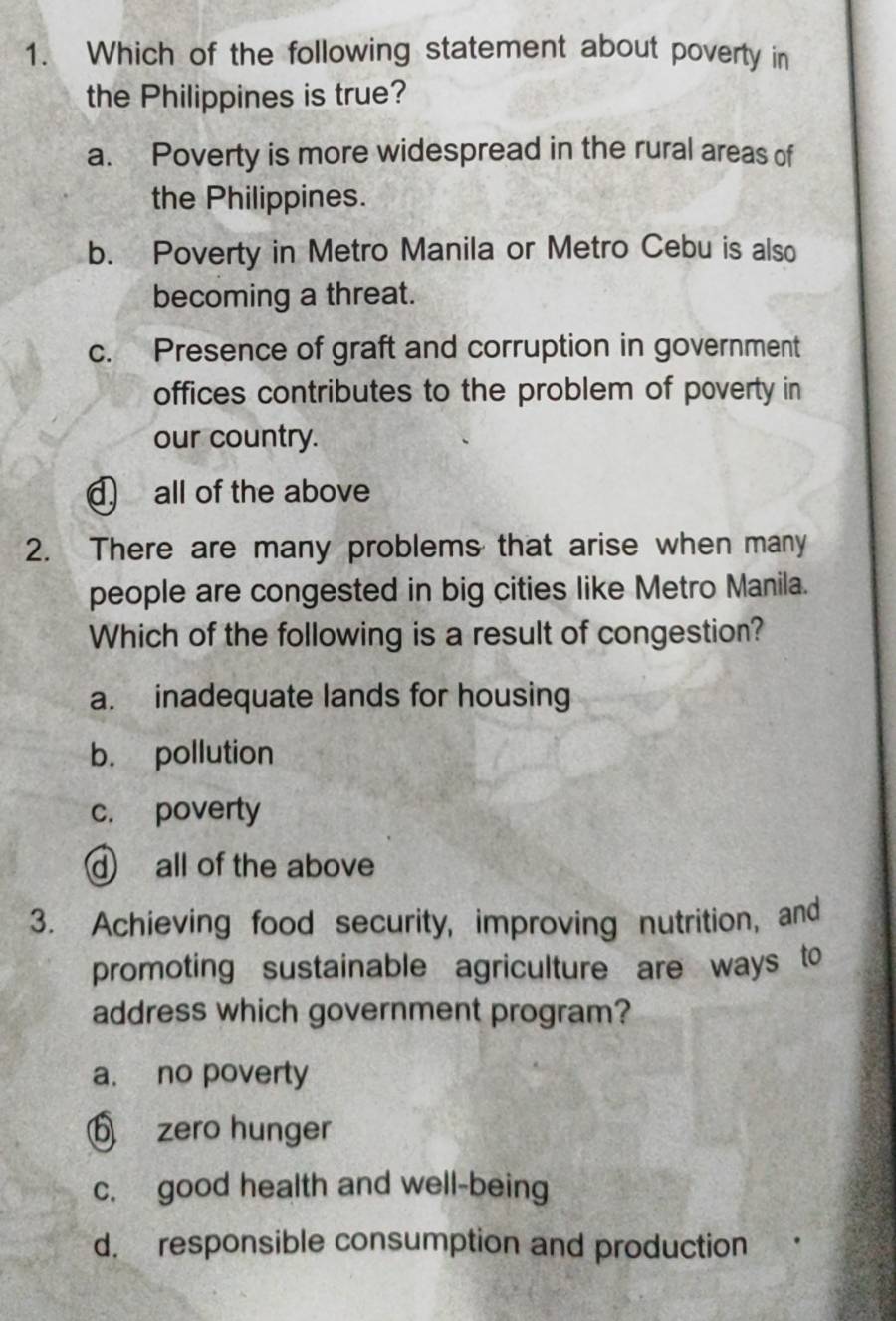 Solved: Which of the following statement about poverty in the ...