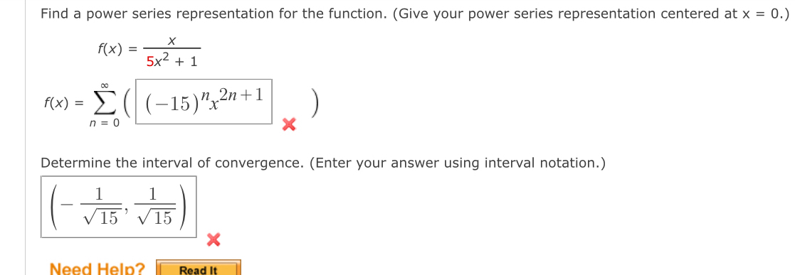 Solved: Find a power series representation for the function. (Give your ...