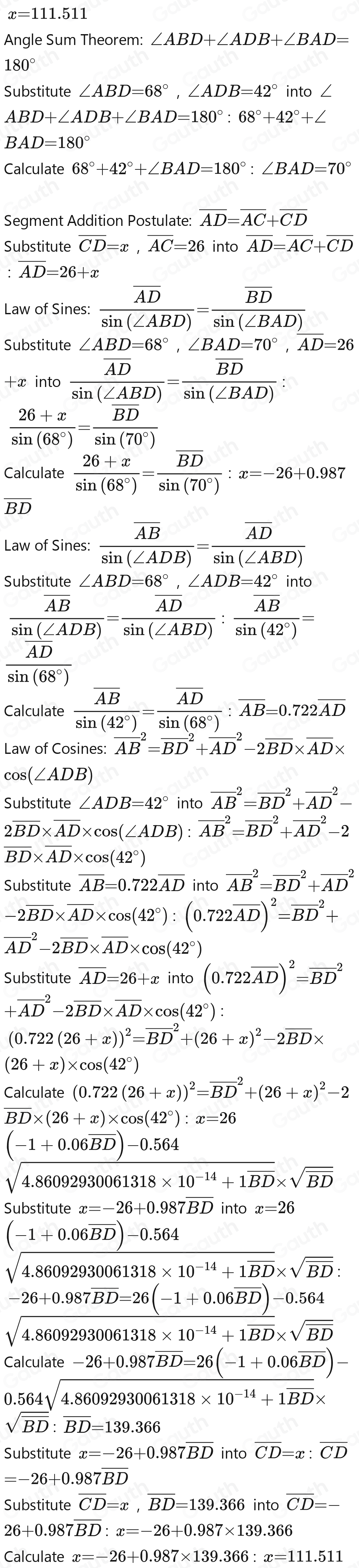 Solved: Find the length of the side labeled x. Round intermediate values to the nearest tenth ...