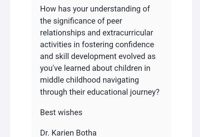 Solved: How has your understanding of the significance of peer ...