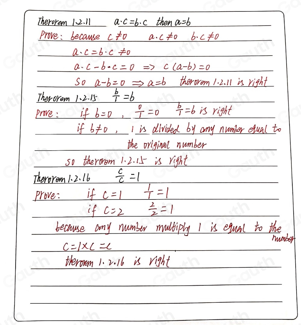 Solved: Prove Theorem 1.2.11. The cancellation law for multiplication ...
