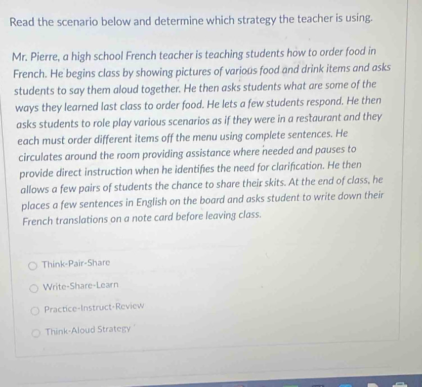 Solved: Read the scenario below and determine which strategy the ...
