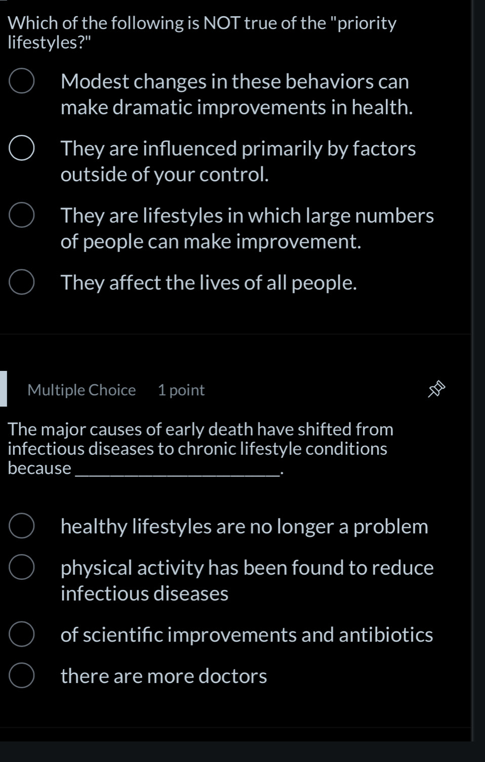 Solved: Which of the following is NOT true of the "priority lifestyles ...