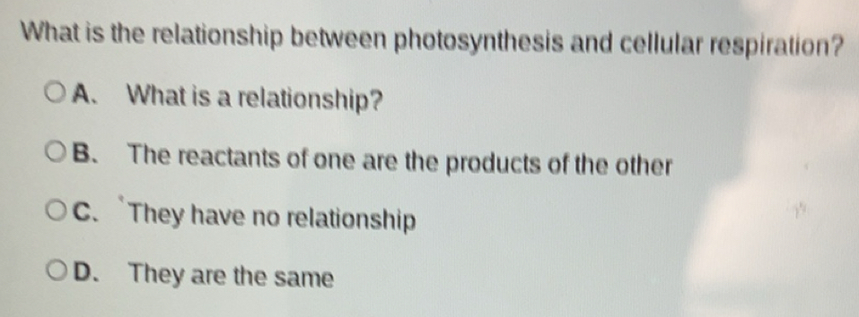 Solved: What is the relationship between photosynthesis and cellular ...
