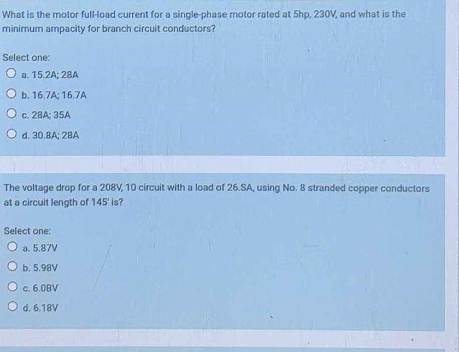 Solved: What is the motor full-load current for a single-phase motor ...