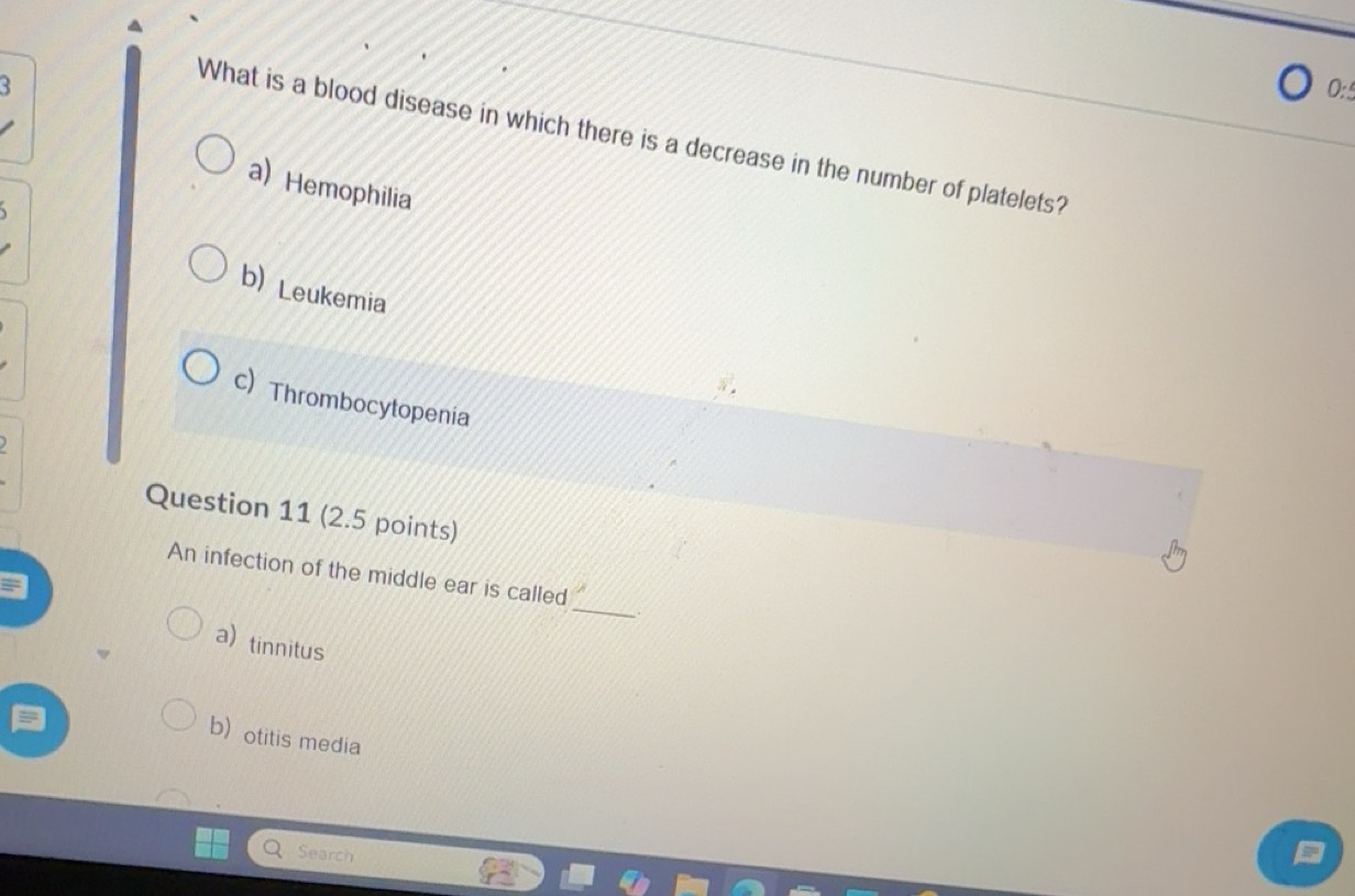 Solved: 3 0:5 What is a blood disease in which there is a decrease in ...