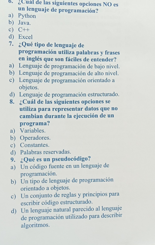 Resuelto:¿Cual de las siguientes opciones NO es un lenguaje de ...